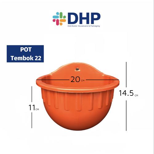 Jual Pot Tembok 22 (D=20cm) Orange Bunga Tanaman Hias Dinding Tempel ...