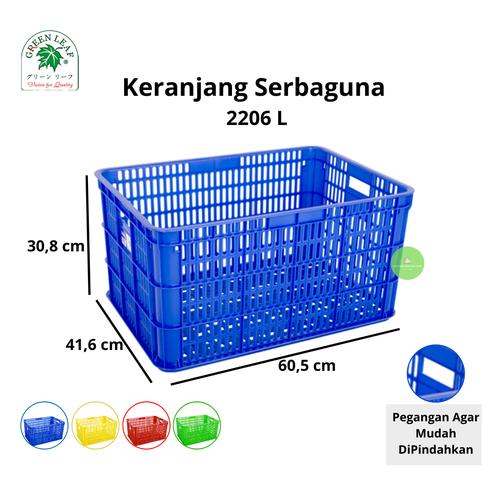 Jual Container Keranjang Industri Serbaguna 2206 Green Leaf - Biru ...