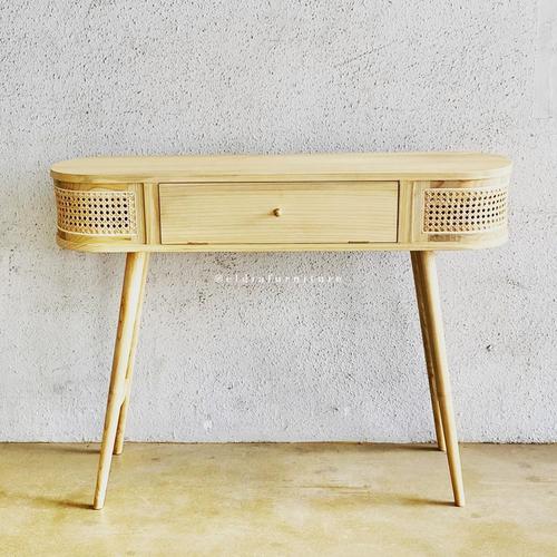Jual Meja Console Minimalis Kayu Jati Mix Rotan Meja Kerja Laci - Kab ...