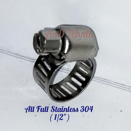 Jual Klem Selang 1/2 Inch All Full Stainless Steel SUS 304 / Hose Clamp ...