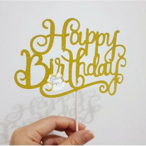 Jual Topper HBD Glitter / Topper Cake Birthday / Topper Kue / Hiasan ...