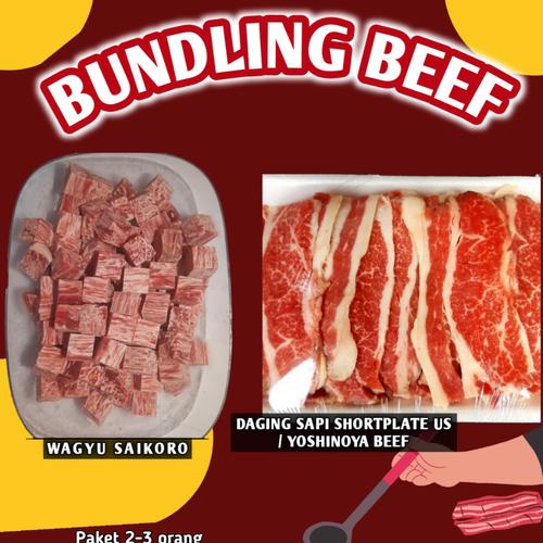 Jual bundling premium wagyu beef/ saikoro wagyu dan premium slice beef (US) - 225 gram - Kota ...