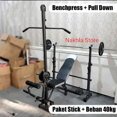 Jual Alat Fitness Bench Press Plus Pulldown Plus Stik Dan Beban - Kota ...