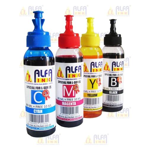 Jual TINTA ALFA INK 80ml EPSON L Series Black Cyan Magenta Yellow - Kab ...