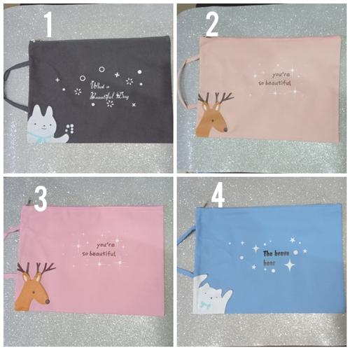 Jual map zipper bag f4/map resleting kain lucu pegangan folio surabaya ...