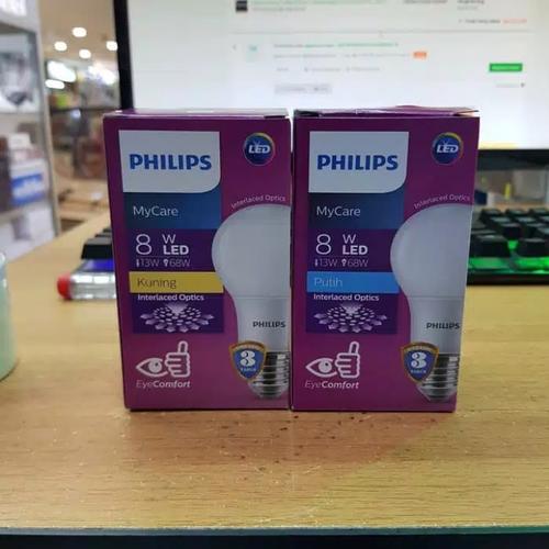 Jual Lampu Philips LED 8 Watt Putih Cool daylight dan Kuning Warm white ...