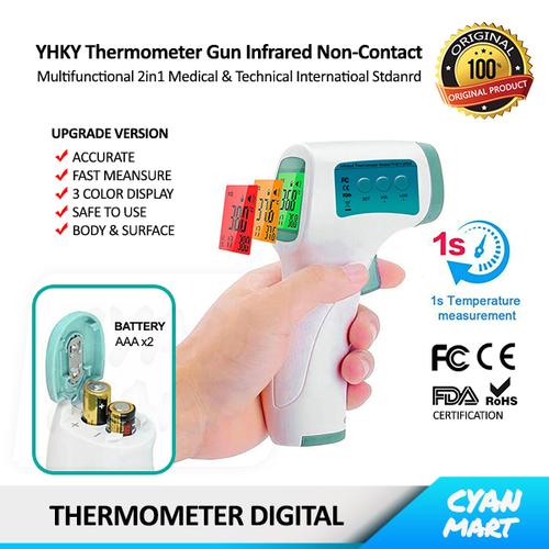 Jual Termometer Gun Infrared Thermometer Digital Temperature Medis YHKY ...