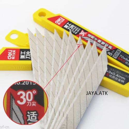 Jual ISI CUTTER KECIL 30 DERAJAT DELI SK-5 ISI 10 REFILL PISAU CUTTER A ...