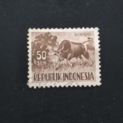 Jual KOLEKSI PERANGKO INDONESIA LAMA KUNO 50 SEN BANTENG OLD STAMP ...