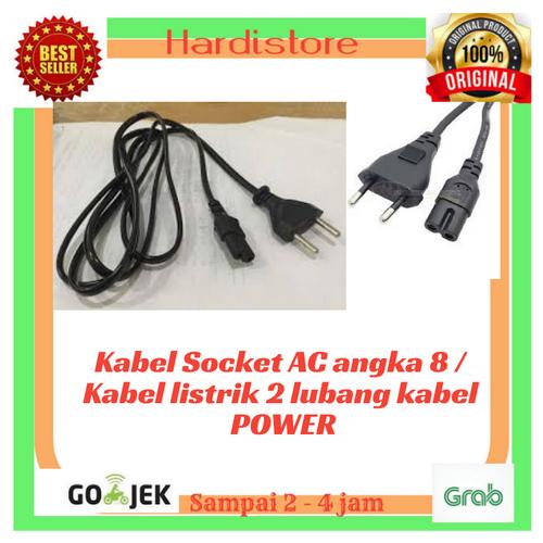 Jual Kabel Socket AC angka 8 / Kabel listrik 2 lubang kabel POWER ...