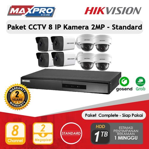 Jual PAKET CCTV 8 IP CAMERA 2MP STANDARD HDD 1 TB HIKVISION - Jakarta ...