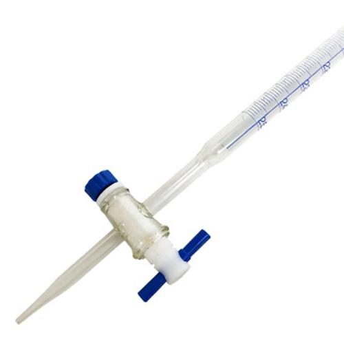 Jual White Burette Teflon Blue Graduation/ Buret Kran Putih Skala Biru ...
