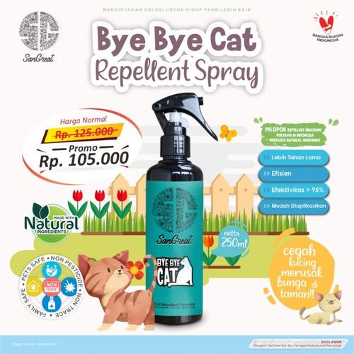 Jual Pengusir kucing Spray cat repellent aman ampuh Bye Bye Cat 250 ml ...