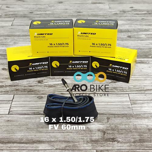 Jual Ban dalam sepeda 16 x 1.50/1.75 United FV presta valve 60mm - Kota Tangerang - Aro Bike ...