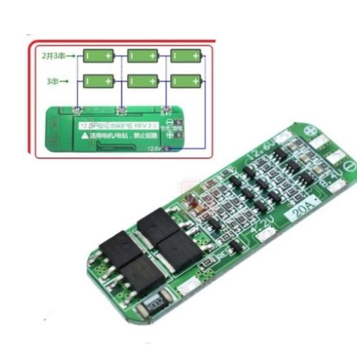 Jual BMS 3S 20A LITHIUM 11.1V 12V 12.6V battery 18650 protection system ...
