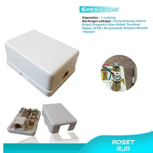 Jual Roset Telepon Single (Lubang 1) Terminal Telpon 1 Lubang Rj-11 ...