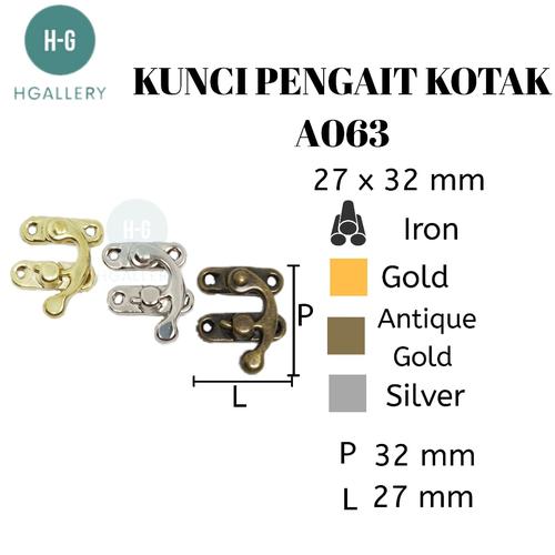 Jual KUNCI PENGAIT KOTAK / PENGUNCI BOX HANTARAN, GOLD ANTIQUE - A064 ...