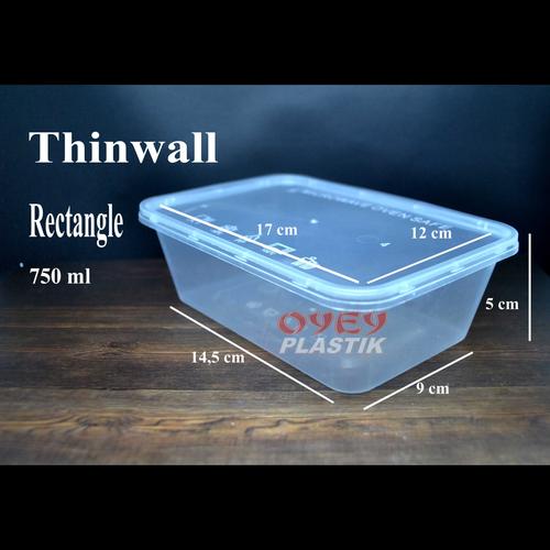 Jual Thin wall Rectangle 750 ml isi 25 pcs /kotak makan plastik - Kota Surabaya - Oyey Plastik ...
