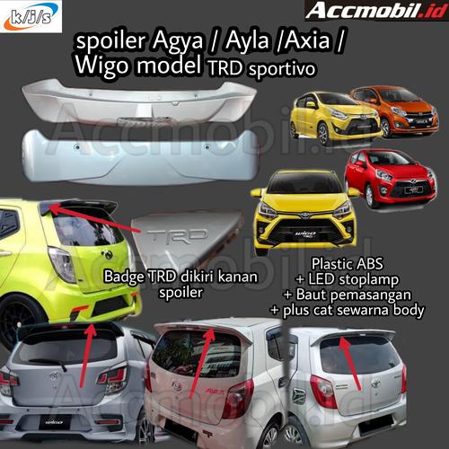 Jual spoiler toyota agya daihatsu ayla trd model trd plastik dengan ...