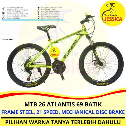 Jual Sepeda Gunung MTB 26 Atlantis Harley Batik 69 Rem Disc Murah ...