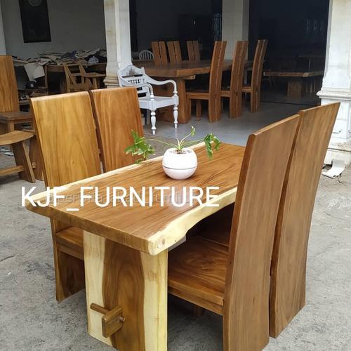 Jual set meja makan trembesi solid set 4 dudukan kursi makan minimalis ...