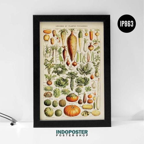 Jual Poster Hiasan Dinding Dapur Vintage Vegetables Sayuran A3 45x30cm ...