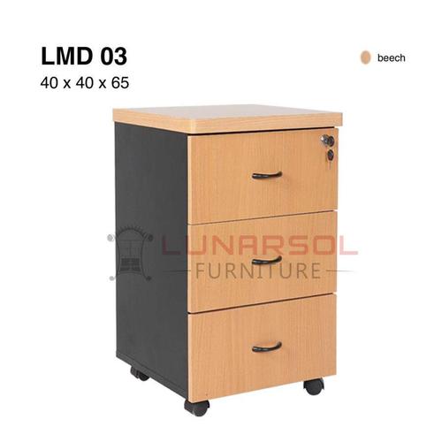 Jual Laci Dorong Kantor 3 Laci Lunar LMD 03 Beech Hitam - Kab ...
