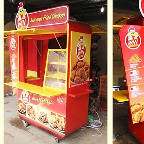 Jual Gerobak Murah Fried Chicken Custom Unik Bikin Usaha Makin Laris ...