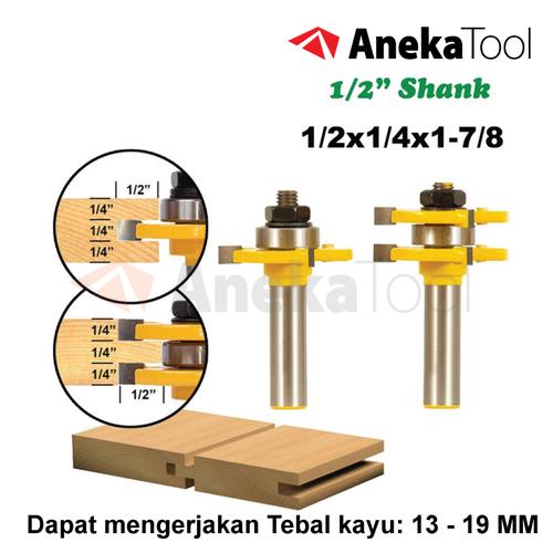Jual AT Mortise Mata Profil Sambung Kayu 2 Pcs Tongue & Groove 1/2x1/4 ...
