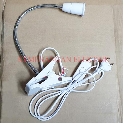 Jual LAMPU MEJA JEPIT FLEXIBLE FITTING E27 / CLAMP FLEKSIBEL FITING E27 ...