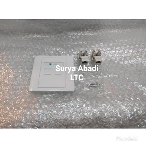 Jual Face Plate 2 Hole RJ45 + 2 Modular RJ45 Cat 5 - Jakarta Barat ...