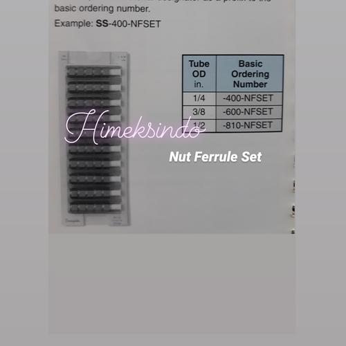 Jual Nut Ferrule Set, 3/8"ODT Nut and Ferrule set,SS, Swagelok SS-600 ...