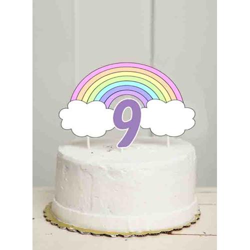 Jual Cake Topper Simple Rainbow/Hiasan Kue Awan Pelangi/Topper Awan ...