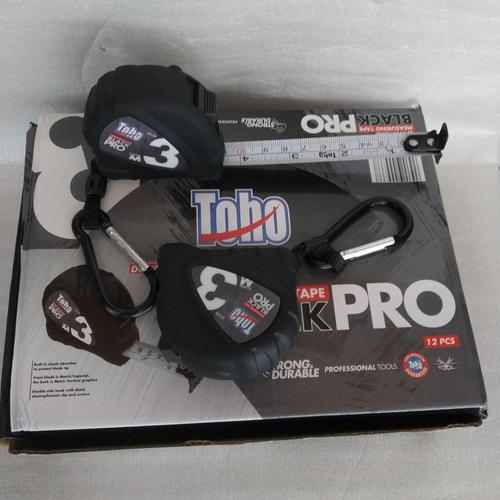 Jual meteran Toho 3 meter BLACK PRO ORI / meteran Toho bolak balik 3 ...