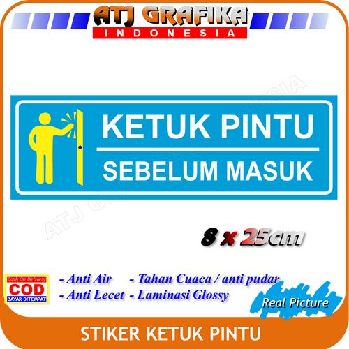 Promo Stiker ketuk pintu sebelum masuk sticker pintu kantor kamar label ...