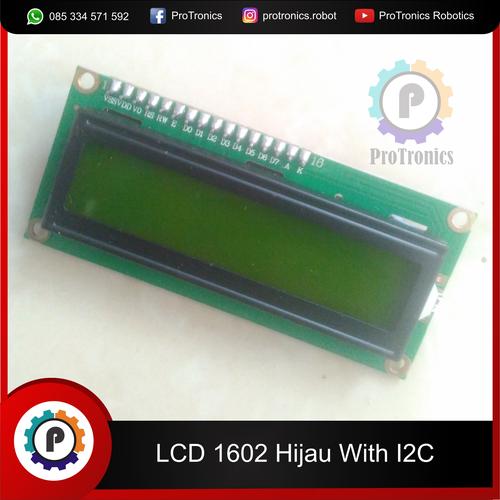 Jual LCD I2C 16x2 1602 Hijau LCD Karakter dengan Modul IIC I2C 4-wire ...