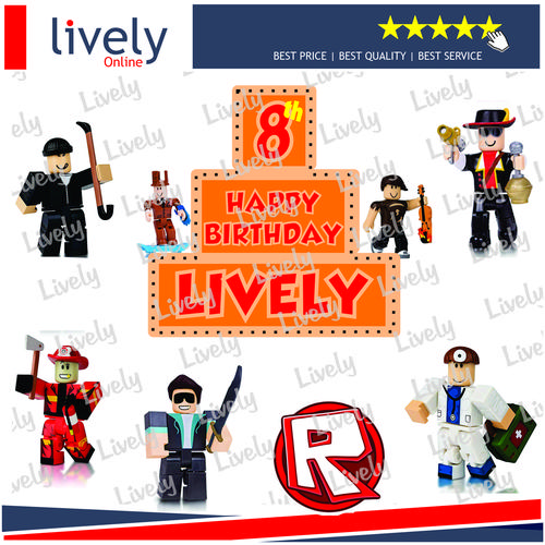 Jual Topper HBD Karakter happy birthday Custom Hiasan cake ROBLOX 01 ...