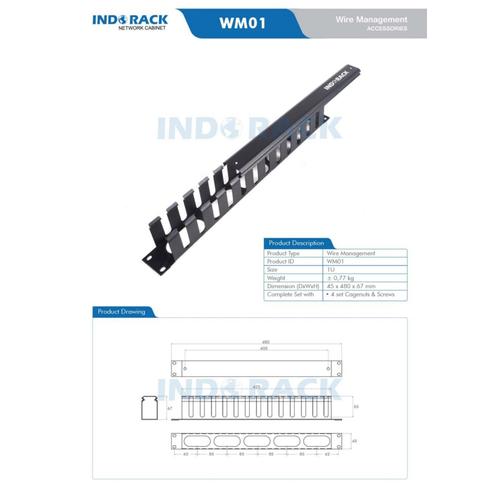 Jual INDORACK WM01 - WIRE MANAGEMENT 1U FOR RACK SERVER NIRAX ABBA ...