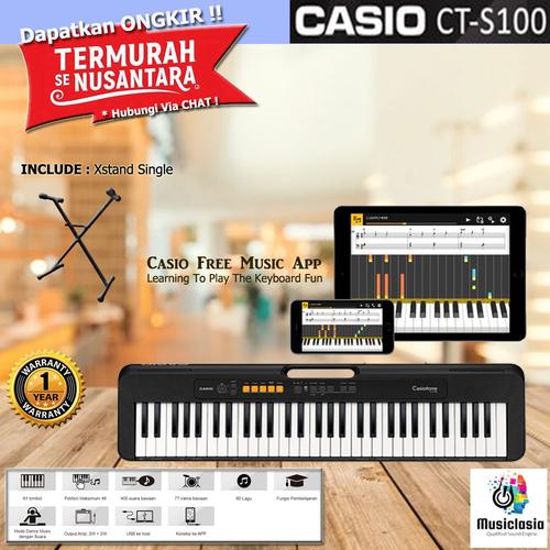 Jual Keyboard Casio CTS100 + Xstand / CT-S100 / CTS 100 Slim garansi ...