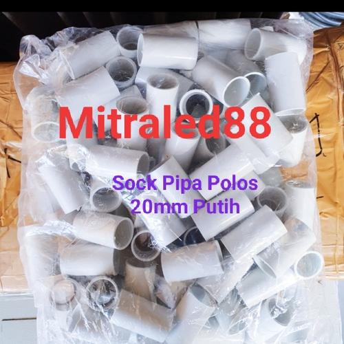 Jual Sok/Sock Pipa 20mm Polos Putih Murah/Socket Sambungan Pipa Conduit ...