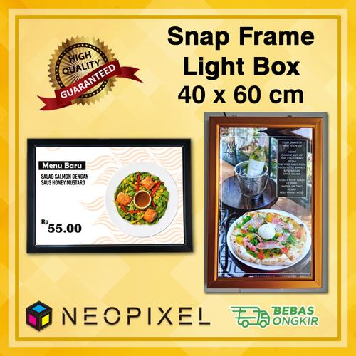Jual Papan Neon Box Light Box Menu Cafe LED Snap Frame 40x60 cm - Hitam ...