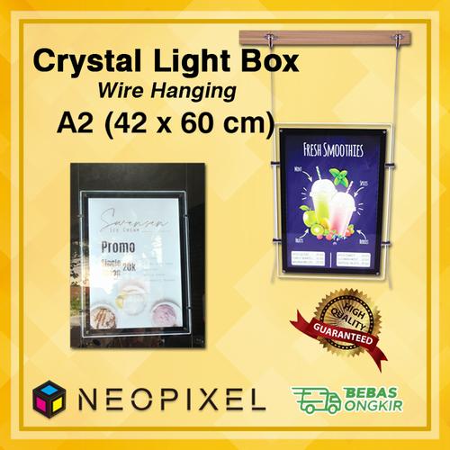 Jual Papan Neon Light Box Nama Custom Menu Cafe LED Crystal A2 Wire ...