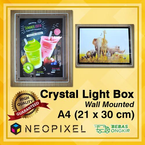 Jual Papan Neon Light Box Nama Custom Menu Cafe LED Crystal A4 Wall ...