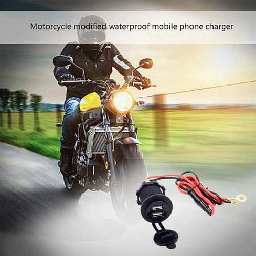 Jual Dual USB Motorcycle 2 Port Dc 12V Socket Power Adapter Charger ...