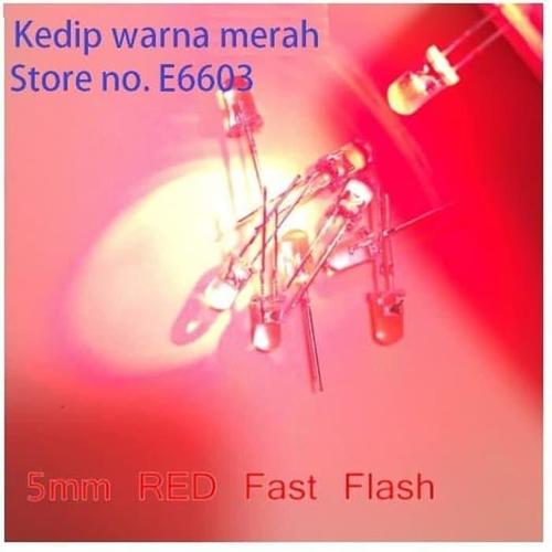 Jual LED 5mm Blink Blinking Flash Kedip Otomatis warna nyala Merah Red ...