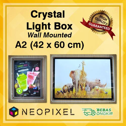 Jual Papan Neon Light Box Nama Custom Menu Cafe LED Crystal A2 Wall ...