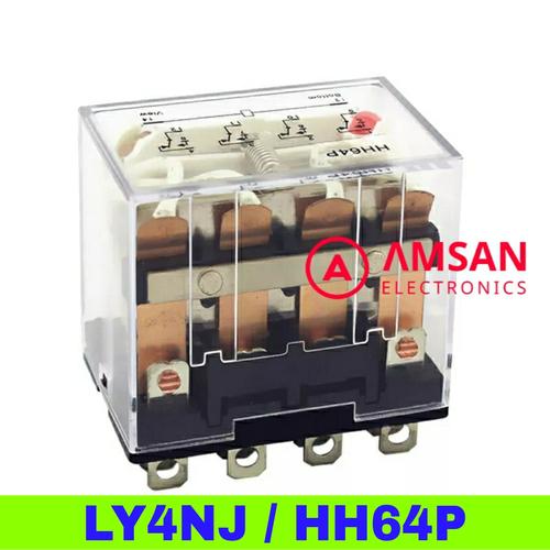 Jual Relay LY4N 4NO 4NC 4X10A dengan LED indikator 14 pin - 220V - Kab ...