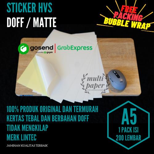 Jual Kertas Sticker HVS A5 isi 200 lembar / Stiker Doff A5 / Kertas ...