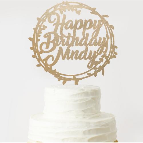 Jual Cake Topper Floral Round Akrilik | Topper Bulat - Jakarta Timur ...