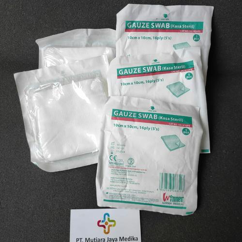 Jual kassa sterile gauze swabs 10x10 cm winner 16ply 1pak isi 5lembar ...